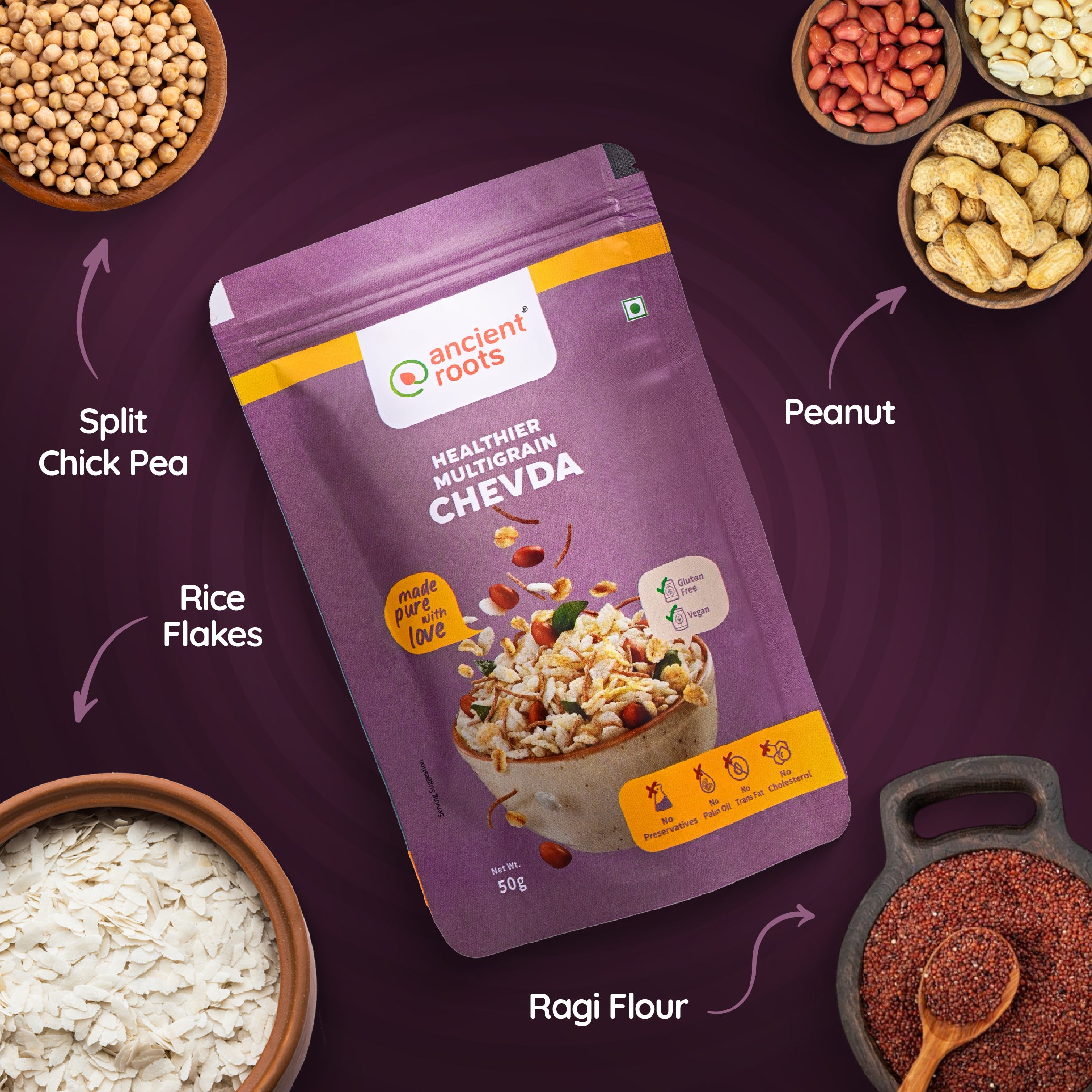 Healthier Multigrain Snacks Combo - 50g Pack of 4 – Ancient Roots India